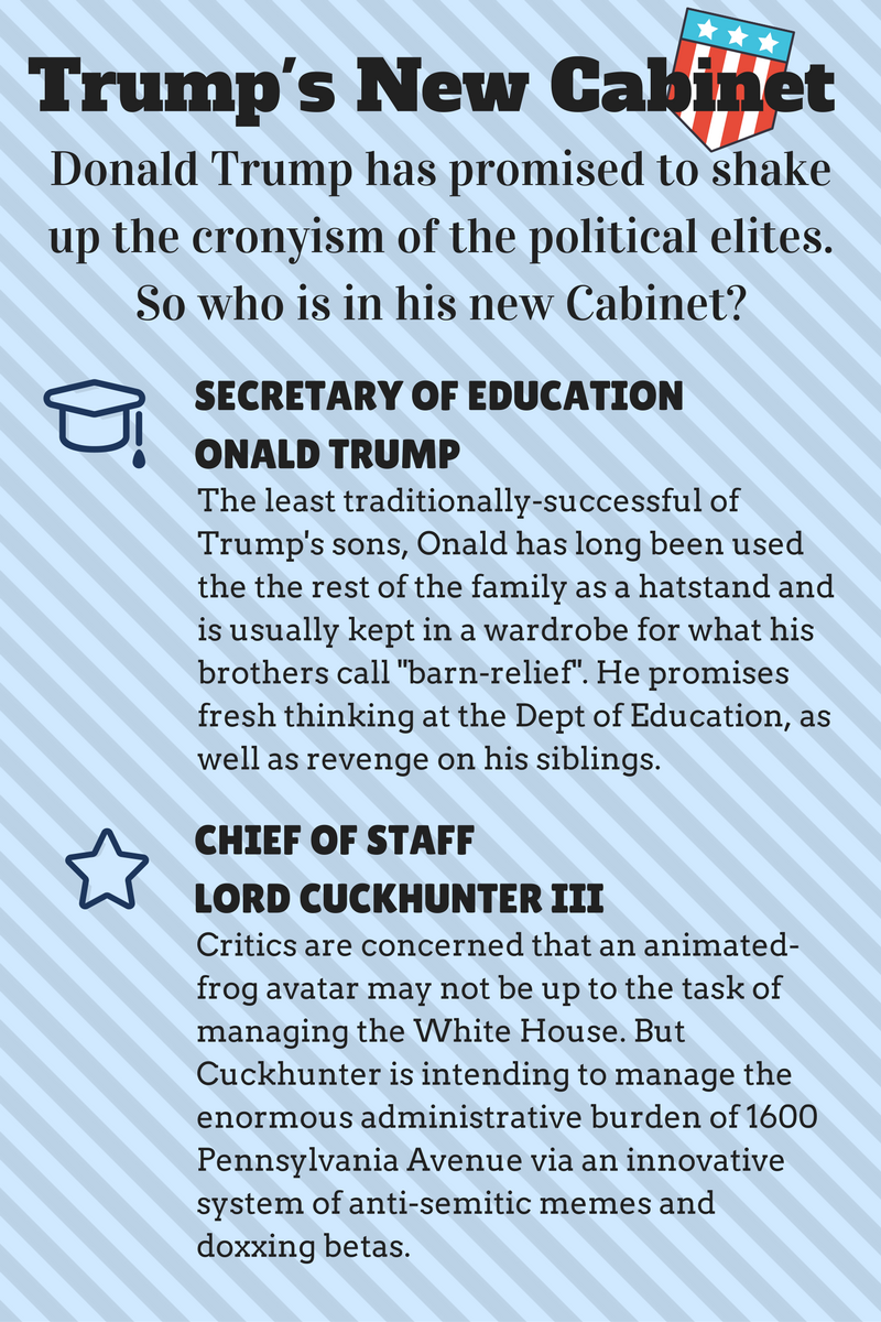 EXCLUSIVE: Trump’s new cabinet | Nathaniel Tapley